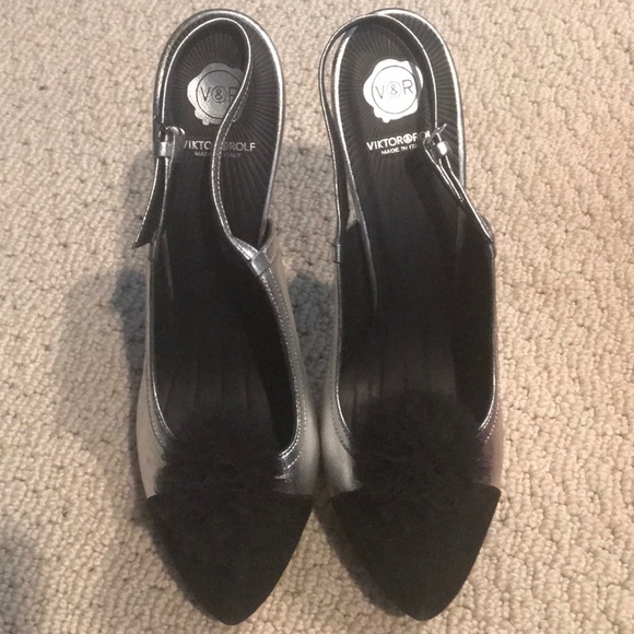 Viktor & Rolf | Shoes | Viktor Rolf Black And Silver Shoes Size 395 ...